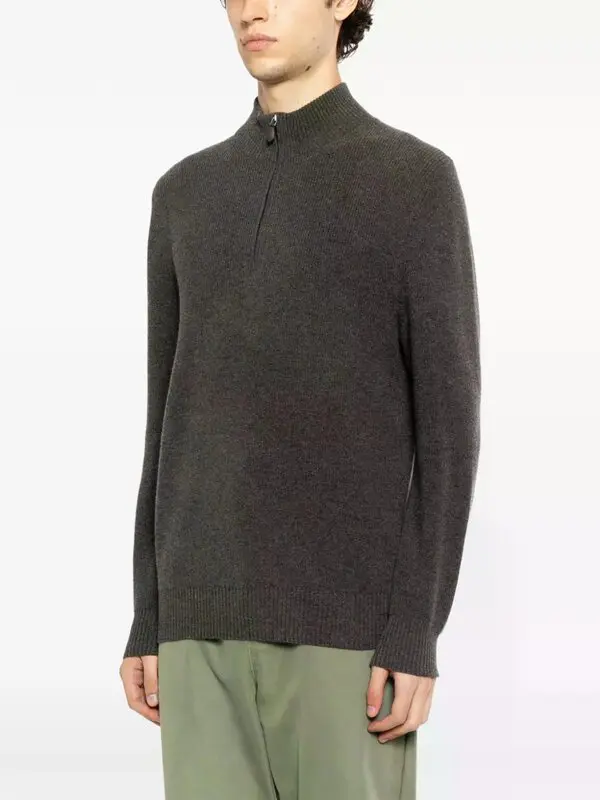 N.peal Ribbed Half-zip Jumper