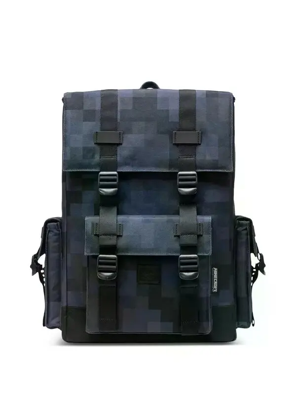 Herschel Supply Co. X Minecraft Little America™ Cube Pixel-print Buckle-fastening Backpack - Black