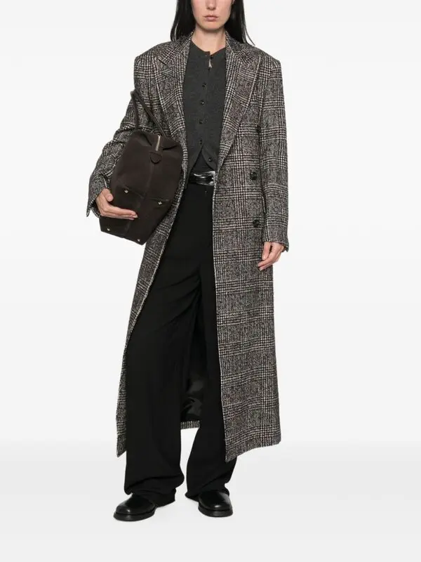 Tagliatore Wool Long Double-breasted Coat - Multicolor