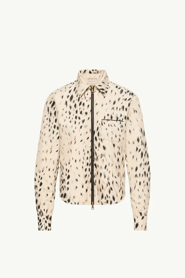 Moncler Animalier Print Zip-up Shirt