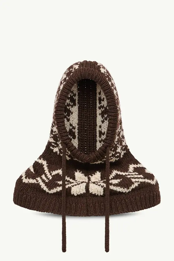 Moncler Jacquard Sequin Balaclava - Brown