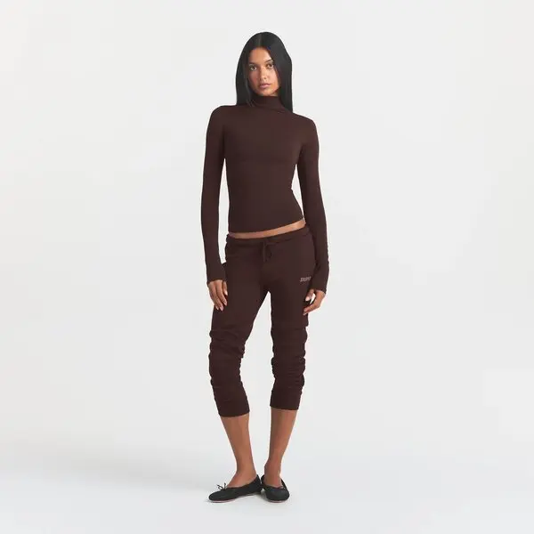 SKIMS Turtleneck Long Sleeve | Deep Neutral | | Cotton Jersey