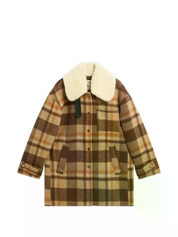 SEMICOUTURE Mary Check-pattern Coat - Brown