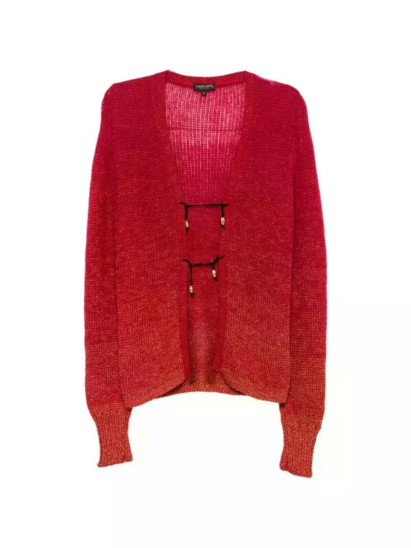 Roberto Cavalli 2000s Beaded-tie Cardigan - Red