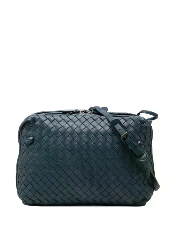 Bottega Veneta 2012-2026 Nappa Intrecciato Nodini Double Zip Crossbody Bag