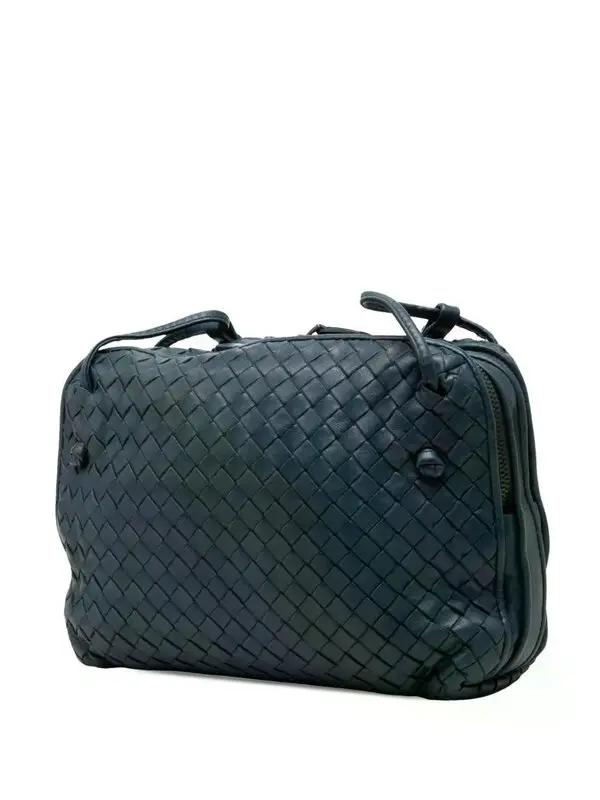 Bottega Veneta 2012-2026 Nappa Intrecciato Nodini Double Zip Crossbody Bag