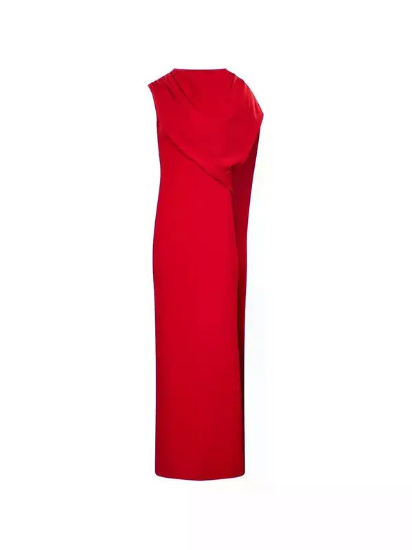 Roland Mouret Maxi Draped Asymmetric Dress - Red