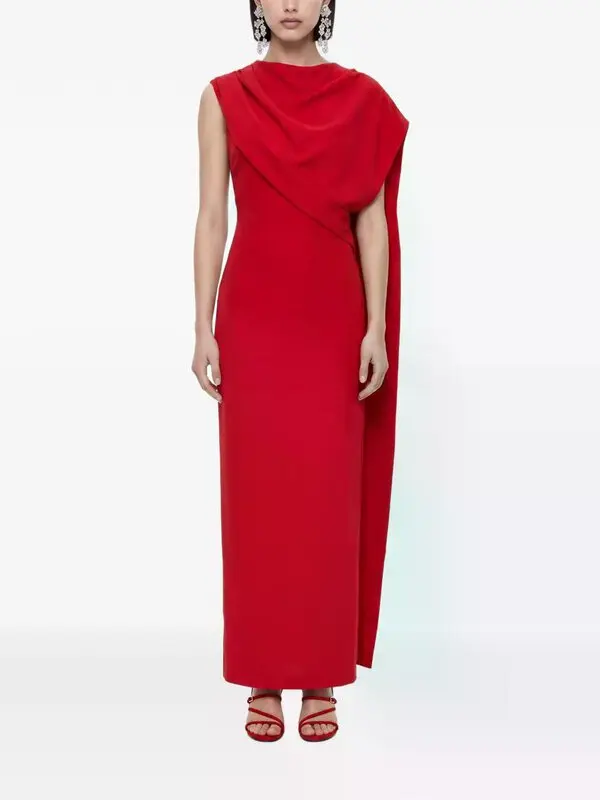 Roland Mouret Maxi Draped Asymmetric Dress
