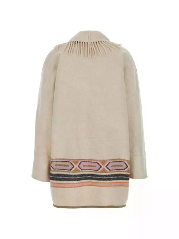 BAZAR DELUXE Fringed Geometric-pattern Cardigan