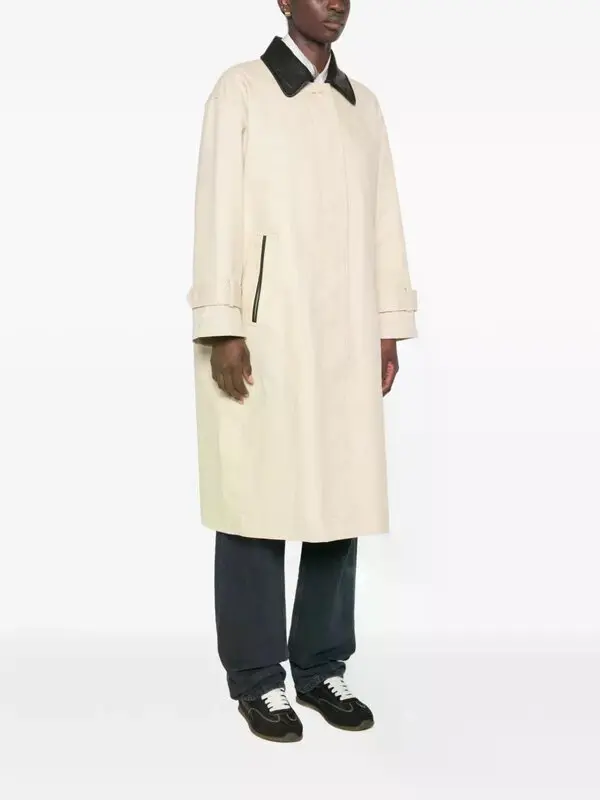 Sandro Leather-collar Single-breasted Coat