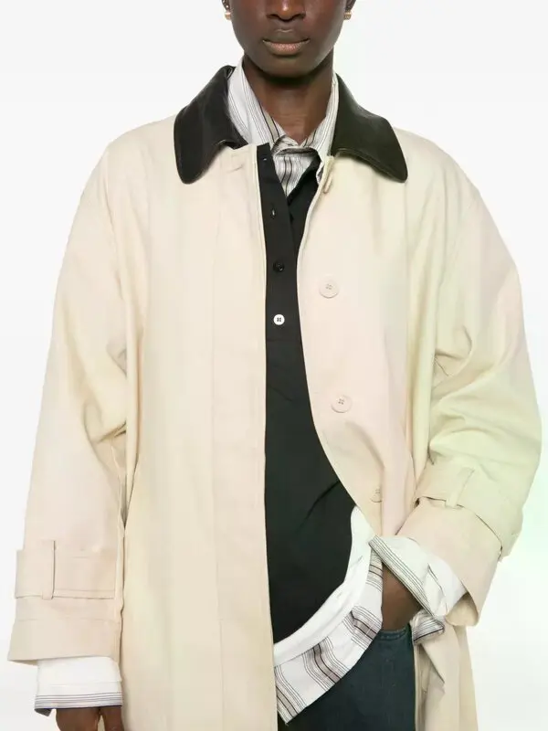 Sandro Leather-collar Single-breasted Coat