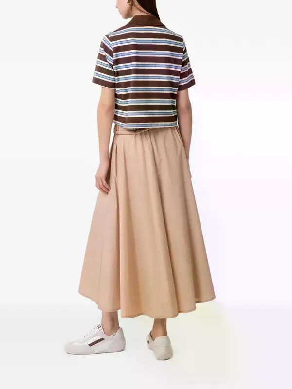 GAELLE PARIS Striped Cropped Polo Shirt