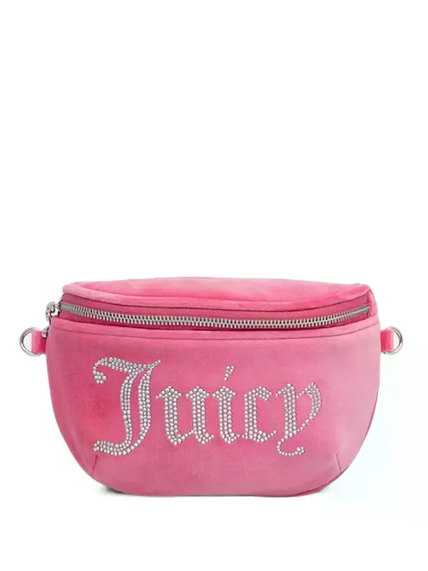Juicy Couture Kimberly Rhinestone-embellished Velvet Belt Bag - Pink
