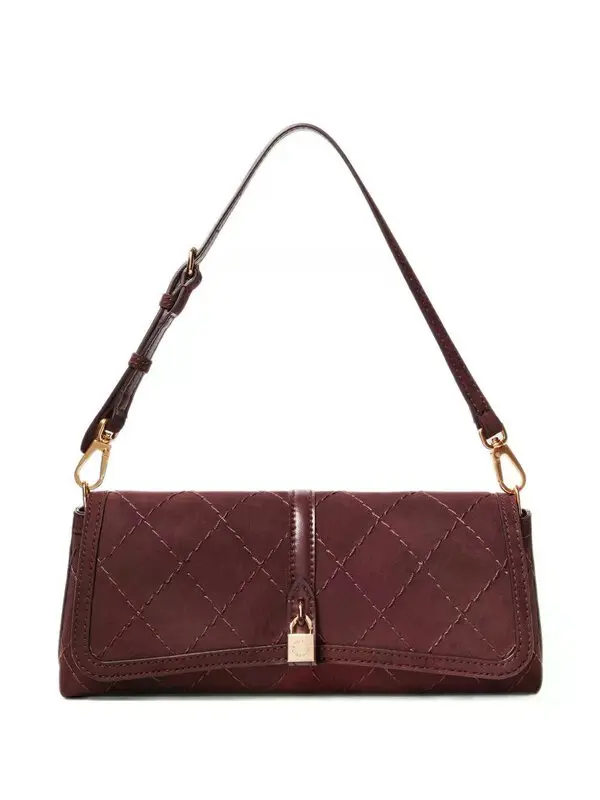 Stella McCartney Quilted Padlock-detail Clutch Bag