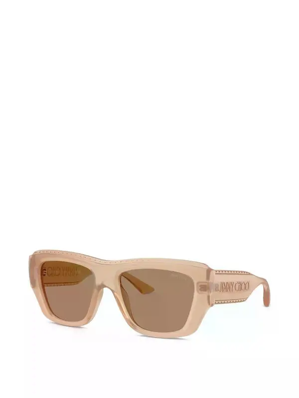 JIMMY CHOO Rectangle-frame Sunglasses - Neutrals