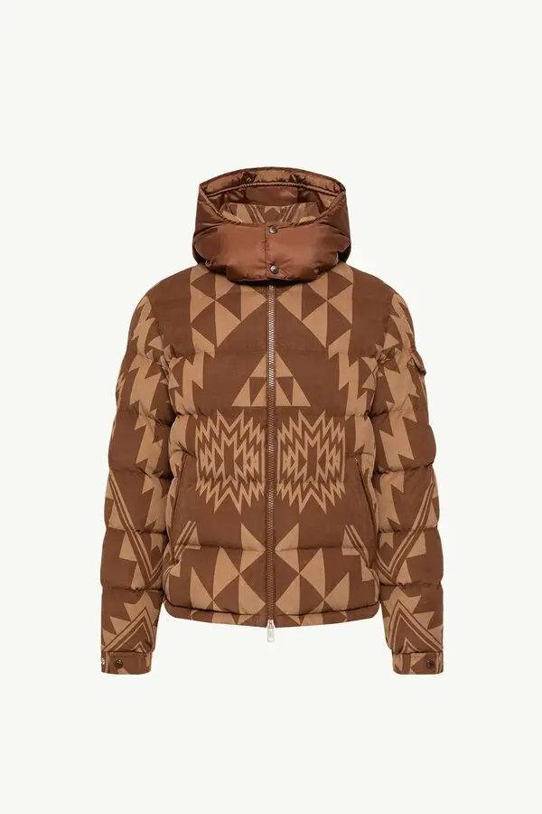 Moncler Boislune Hooded Corduroy Short Down Jacket - Brown