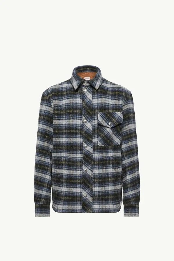 Moncler Check Wool Shirt Jacket - Black