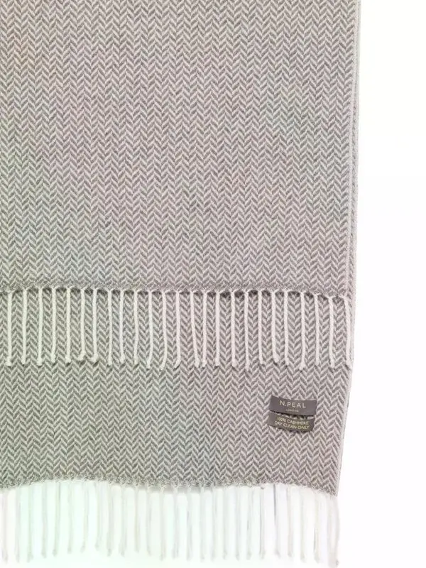 N.peal Herringbone-woven Cashmere Scarf