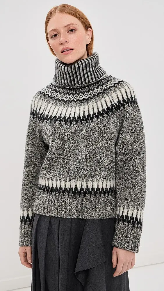 Monse Fair Isle Turtleneck Sweater