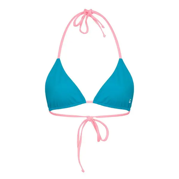 SŪNDAR SWIM The Sarno Bikini Top Turquoise & Coral Reversible