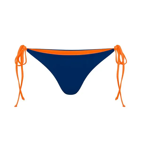 SŪNDAR SWIM The Sarno Bikini Bottom Navy & Orange Reversible