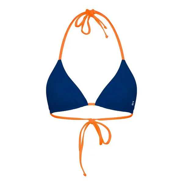SŪNDAR SWIM The Sarno Bikini Top Navy & Orange Reversible