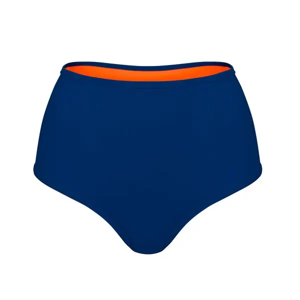 SŪNDAR SWIM The Mississippi Bikini Bottom Navy & Orange Reversible