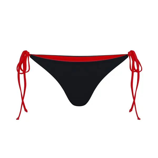 SŪNDAR SWIM Black / Red The Sarno Bikini Bottom Black & Red Reversible