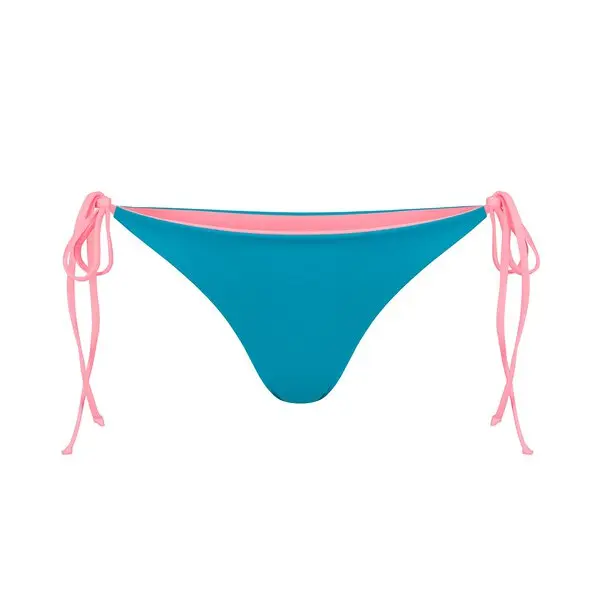 SŪNDAR SWIM The Sarno Bikini Bottom Turquoise & Coral Reversible