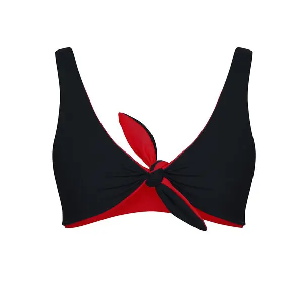 SŪNDAR SWIM Black / Red The Buriganga Bikini Top Black & Red Reversible