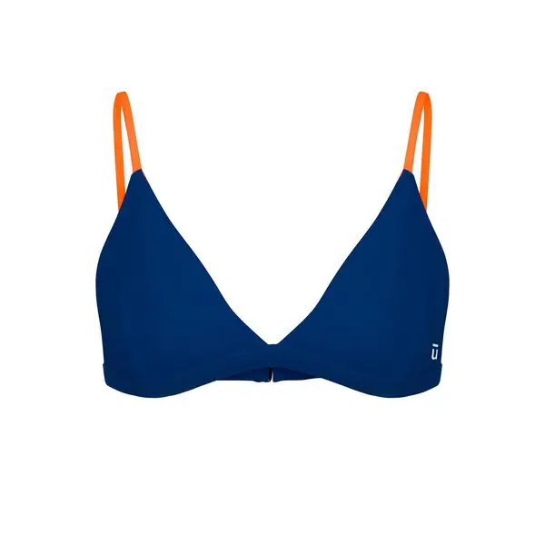 SŪNDAR SWIM The Mississippi Bikini Top Navy & Orange Reversible - Blue