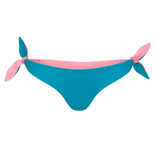SŪNDAR SWIM The Buriganga Bikini Bottom Turquoise & Coral Reversible - Blue