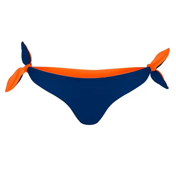 SŪNDAR SWIM The Buriganga Bikini Bottom Navy & Orange Reversible - Blue