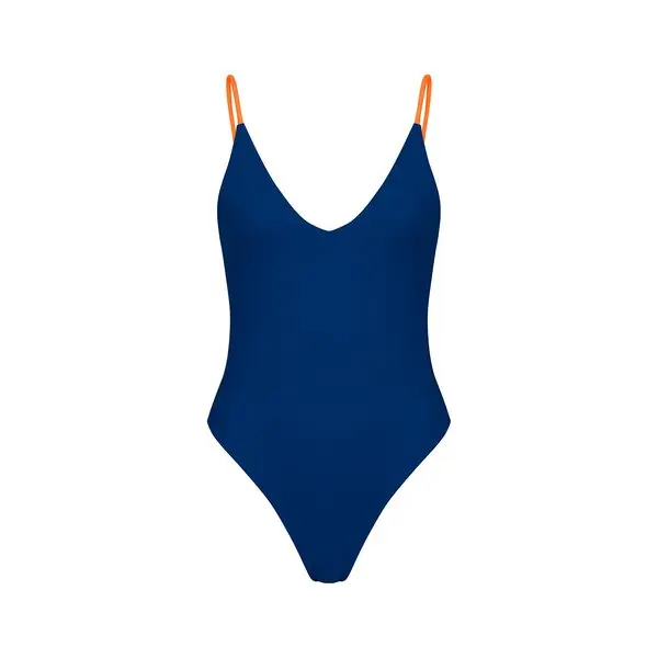 SŪNDAR SWIM The Ouse Swimsuit Navy & Orange Reversible
