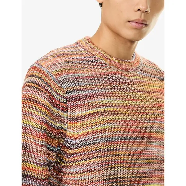 LES DEUX Space Ribbed Crewneck Cotton-blend Jumper