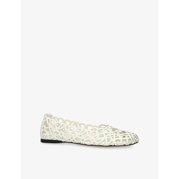 Loewe Petal Anagram Leather Ballet Flats