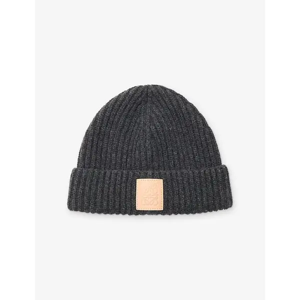 Loewe Logo-patch Cashmere Beanie - Black