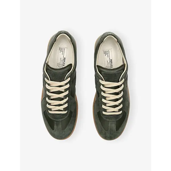 MAISON MARGIELA Replica Leather Low-top Trainers - Khaki