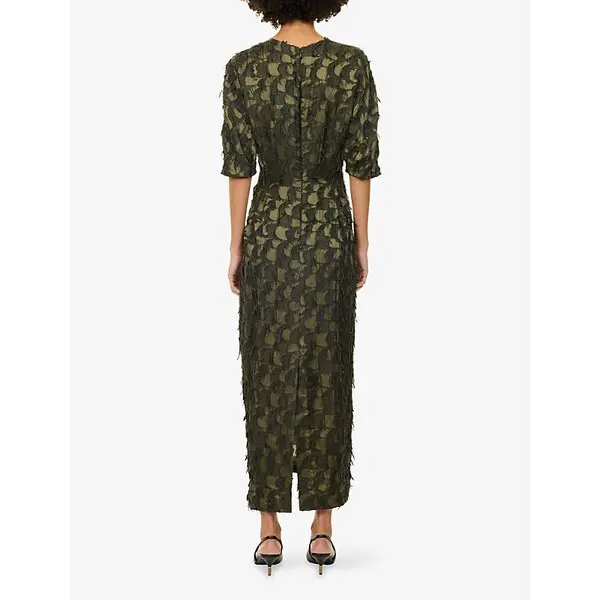 Gabriela Hearst Coretta Fil Coupé Silk-wool Maxi Dress