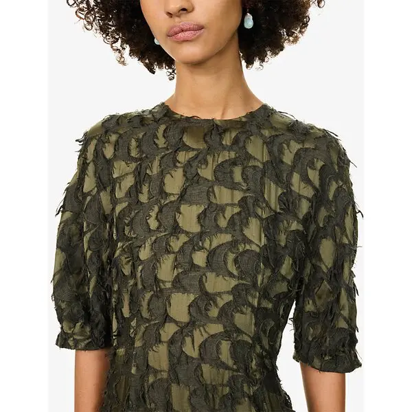 Gabriela Hearst Coretta Fil Coupé Silk-wool Maxi Dress