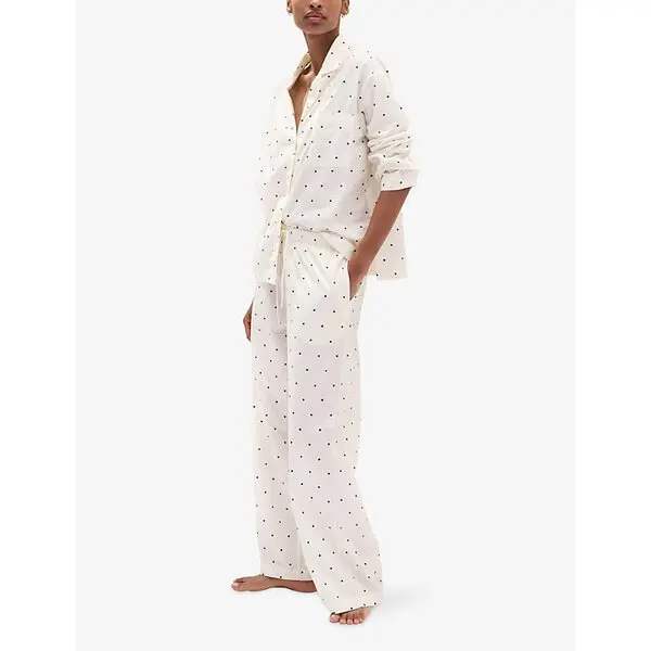THE WHITE COMPANY Polka-dot Relaxed-fit Cotton-poplin Pyjama Set