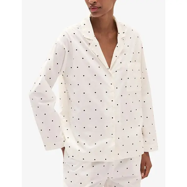 THE WHITE COMPANY Polka-dot Relaxed-fit Cotton-poplin Pyjama Set