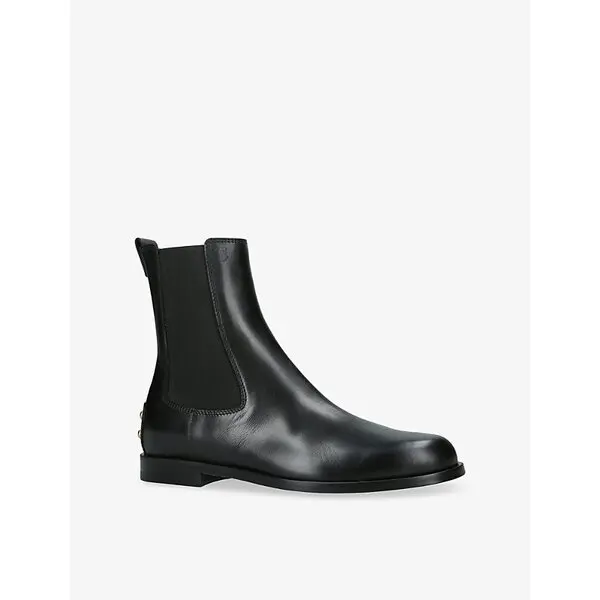 TOD'S Cuoio Flat Leather Ankle Boots