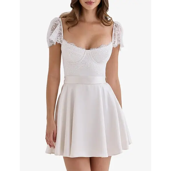 House Of Cb Selena Tie-waist Woven Mini Dress