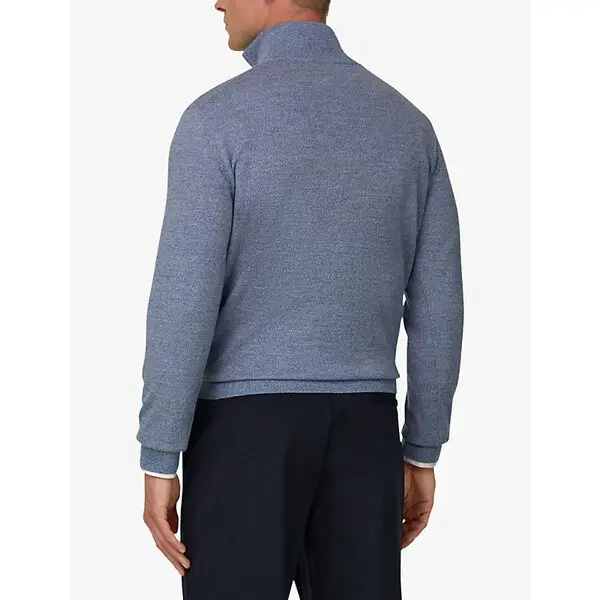 Boggi Milano Mock-neck Half-zip Merino Wool Jumper