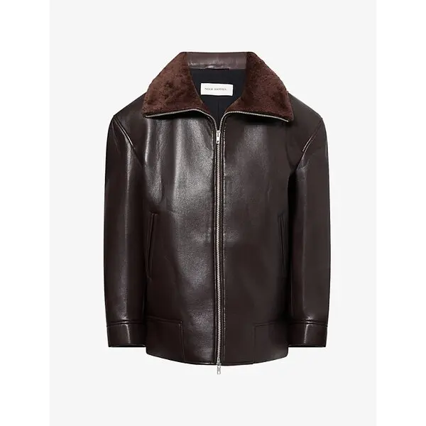 THE FRANKIE SHOP Aspen Relaxed-fit Faux-leather Jacket - Brown