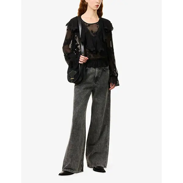 Paige Akari Embroidered Silk Top