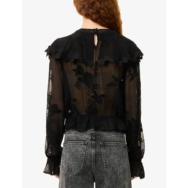 Paige Akari Embroidered Silk Top