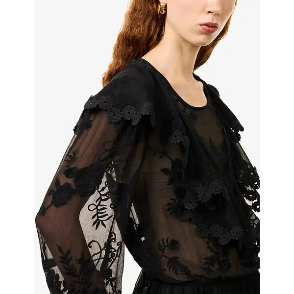Paige Akari Embroidered Silk Top