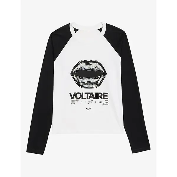Zadig&Voltaire Walkra Rhinestone-embellished Cotton-jersey T-shirt - White